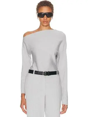 SRG Lesly Off Shoulder Knit Top - Light Grey