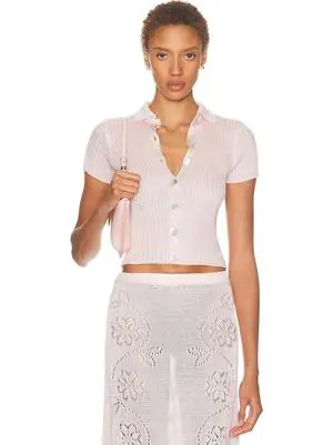 Calle Del Mar Short Sleeve Cardigan Primrose