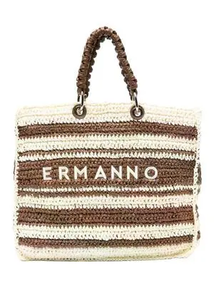 ERMANNO FIRENZE Logo-lettering Tote - Neutrals