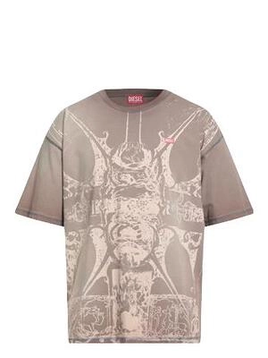 DIESEL® Man T-shirt Light Brown Size Xl Cotton Light Brown