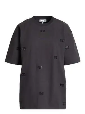 GANNI Organic Cotton T-shirt - Grey