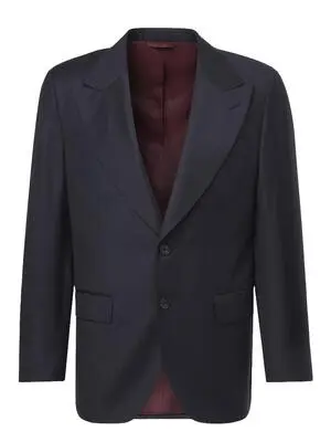 Rubinacci Single-breasted Virgin Wool Blazer - Blue