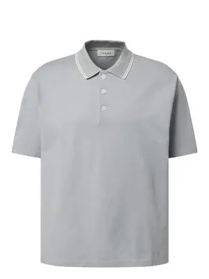 FRAME Cotton Piqué Polo Shirt - Blue