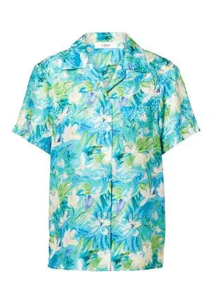 Chloé Floral Ribbed-knit Cotton-blend Top - Multicoloured