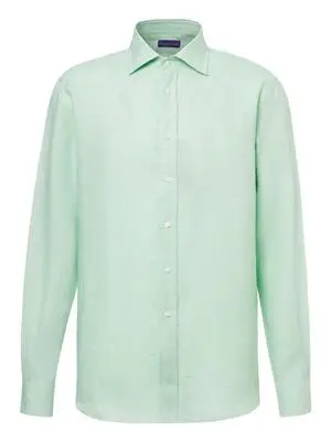 Ralph Lauren Purple Label Checked Linen Shirt - Green