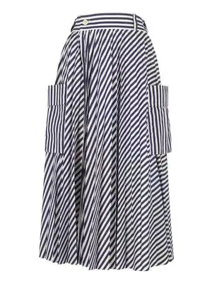 Sacai Stripe-pattern Skirt - Blue