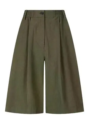 STUDIO TOMBOY Elasticated-waist Pleated Shorts - Green