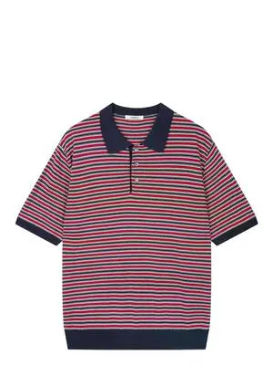 STUDIO TOMBOY Striped Polo Shirt - Red