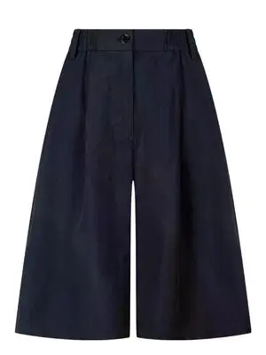 STUDIO TOMBOY Pleated Wide Leg Shorts - Blue