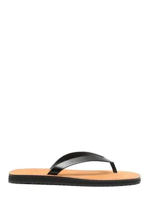 THE ROW City Leather Flip Flops - Black