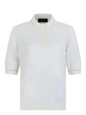 GRAN SASSO Striped Trim Polo Shirt - Neutrals