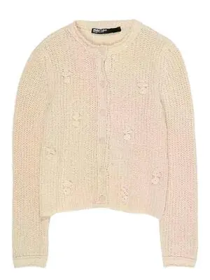 Bimba Y Lola Floral-appliqué Cardigan - Neutrals
