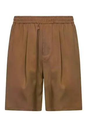 D4.0 Pleated Shorts Brown