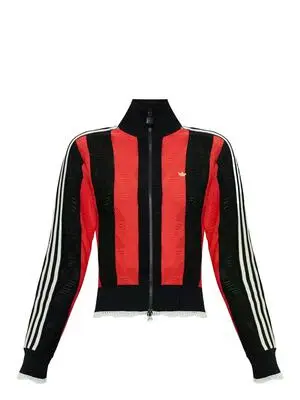 Adidas Striped Zip-up Cardigan - Red