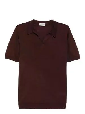 John Smedley Noah Skipper Collar Shirt - Brown