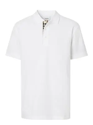 Burberry Monogram Motif Cotton Pique Polo - White