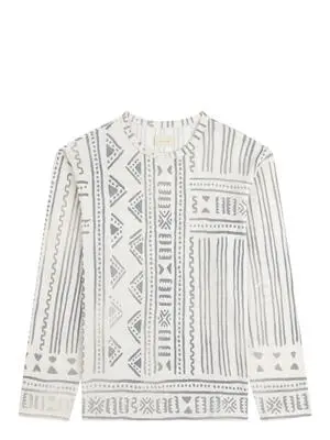 Aimé Leon Dore Long-sleeve Mesh Tapestry T-shirt - Cream