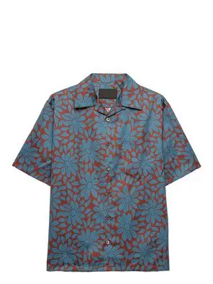 Prada Short-seeved Cotton Bend Shirt - Red
