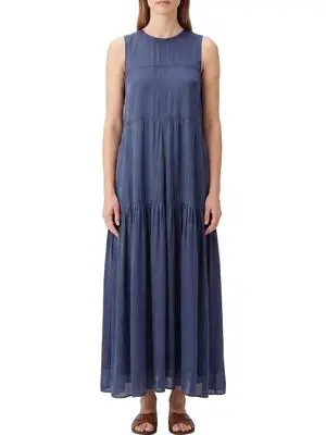 Aspesi Tiered Maxi Dress - Blue