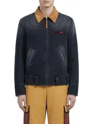 Marni Leather Trimmed Jacket - Black