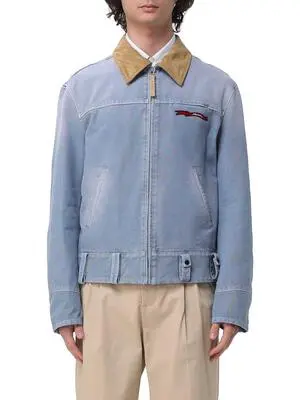 Marni Denim Jacket With Suede Collar - Blue