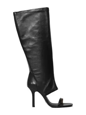 Patrizia Pepe Patrizia Pepe Women's Black Leather Zip Up High Heel Boots Black