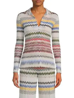 Missoni Zigzag Knit Polo Shirt - Multicolor