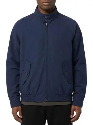DUNST Cotton Blend Zip-up Jacket With High Collar - Blue