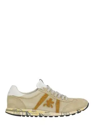 Premiata Premiata Lace-Up Suede Sneakers Beige