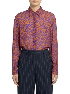 Dries Van Noten Abstract Print Viscose Shirt - Yellow