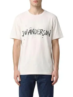 JW Anderson Cotton Crew Neck T-shirt With Logo - Beige