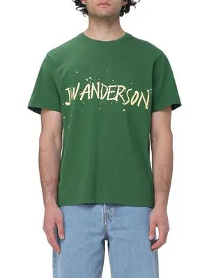 JW Anderson Cotton Crew Neck T-shirt With Logo - Green