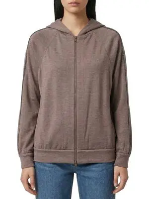 Brunello Cucinelli Brunello Cucinelli Zip-Up Hoodie With Embellished Trim Nude