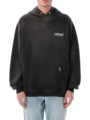 REPRESENT Distressed Logo Hoodie - Black