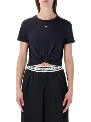 Nike Twist Front Cropped T-shirt - Black