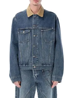 JW Anderson Denim Jacket With Corduroy Collar - Blue