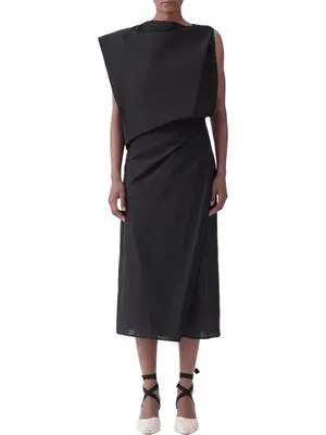 Jacquemus One-shoulder Midi Dress - Black