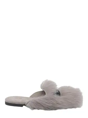 Dolce & Gabbana Shearling Slippers - Grey