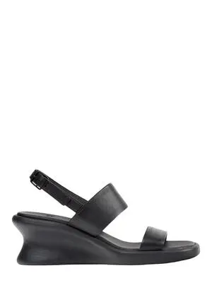 Camper Louise Leather Wedge Sandal - Black