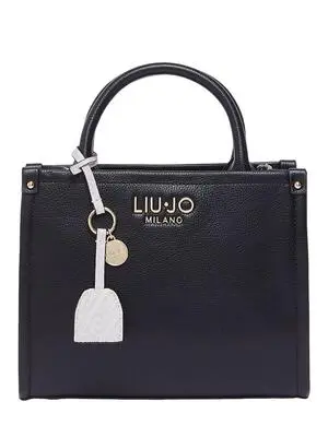 Liu Jo Ridhi Grained Faux Top Handle Bag With Shoulder Strap - Black