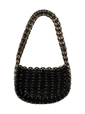 Rabanne Moon Flip Leather Bag - Black