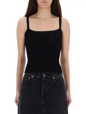 JW Anderson Ribbed Square Neck Camisole - Black