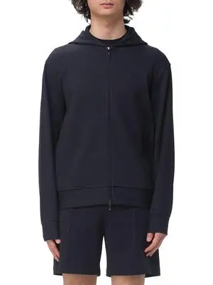 Emporio Armani Full Zip Ribbed Hoodie - Navy