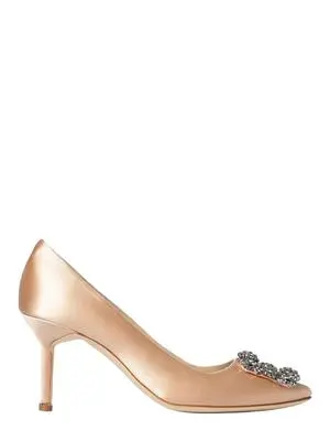 Manolo Blahnik Embellished Pumps - Nude