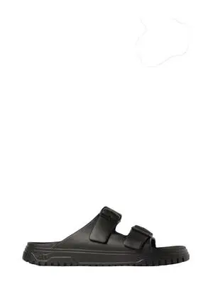 Armani Exchange Buckled Flat Sandals - Black