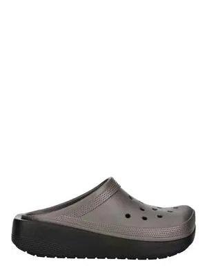 CROCS Perforated Platform Slippers Grey