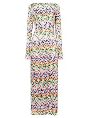 Missoni Chevron Open-back Knitted Maxi Dress - Multicolor