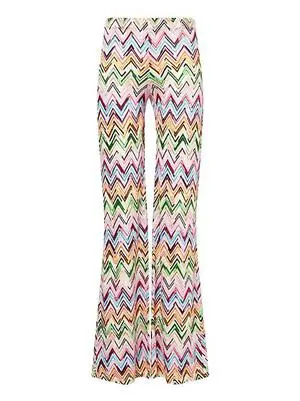 Missoni Chevron Flared Knitted Trousers - Multicolor