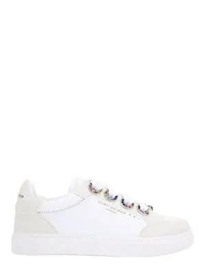 Kurt Geiger Kensington Eyelet-embellished Leather Low-top Trainers - White/oth