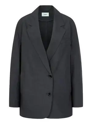 STUDIO TOMBOY Single-breasted Relaxed-fit Cotton Blazer - Grey